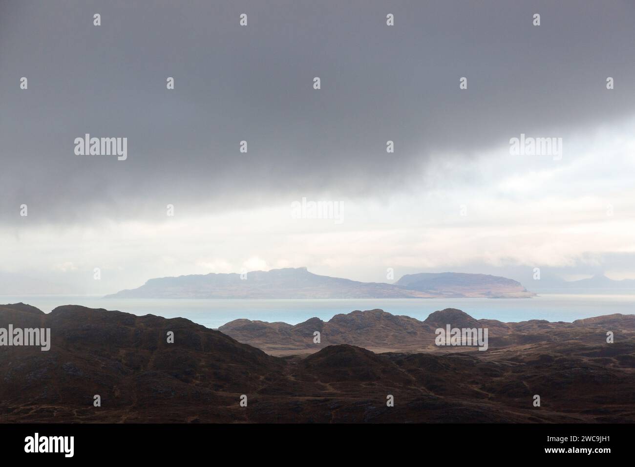 Looking north from Beinn na Seilg across the Ardnamurchan Volcano ring ...