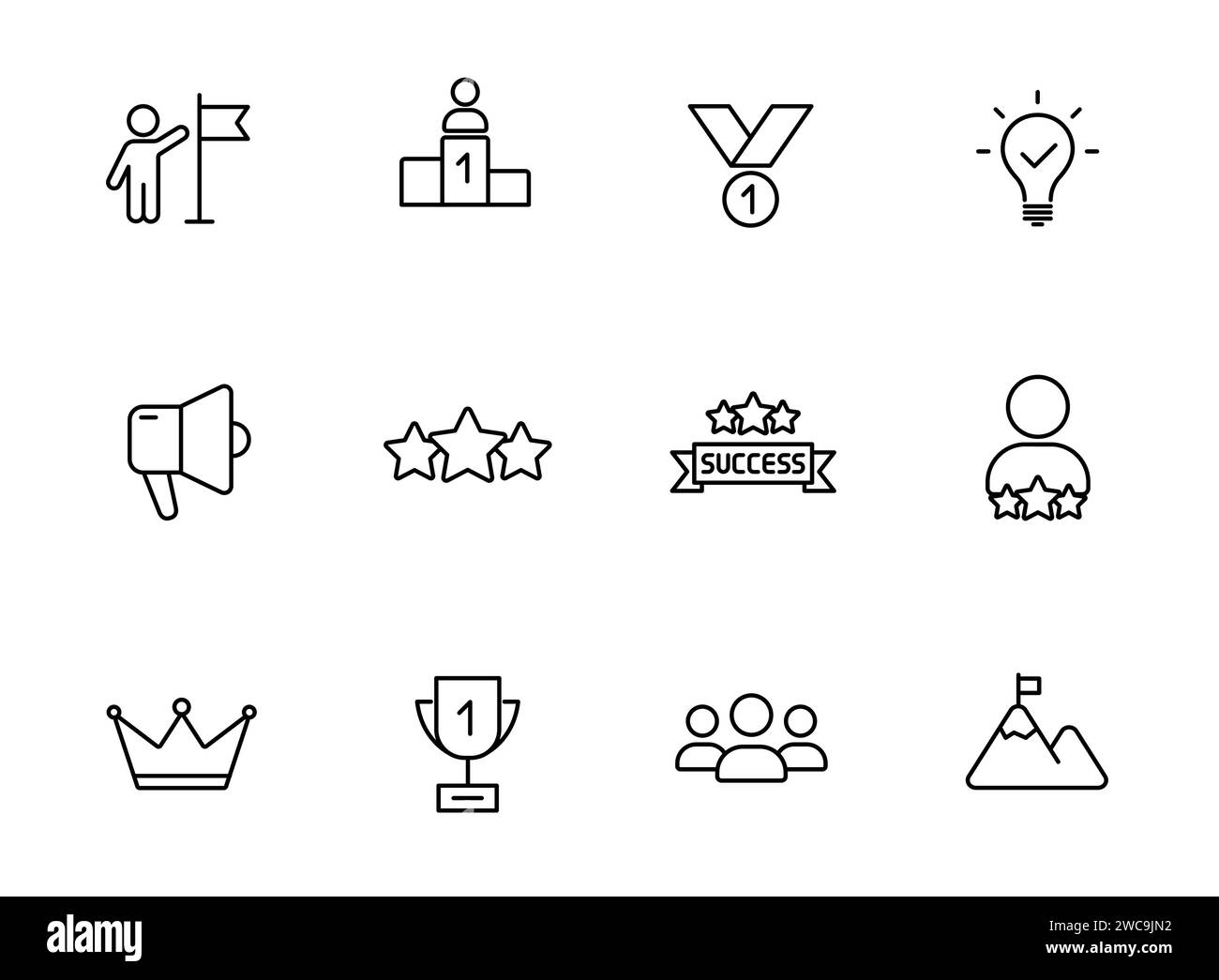 success outline icons isolated on white Stock Vector Image & Art - Alamy