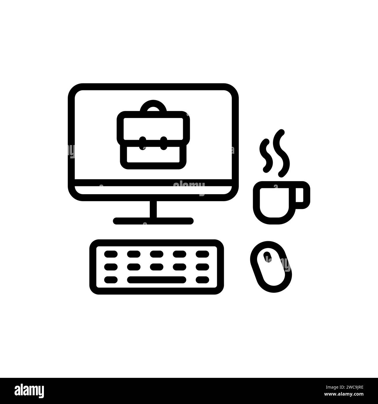 Cup coffee notepad keyboard Stock Vector Images - Alamy