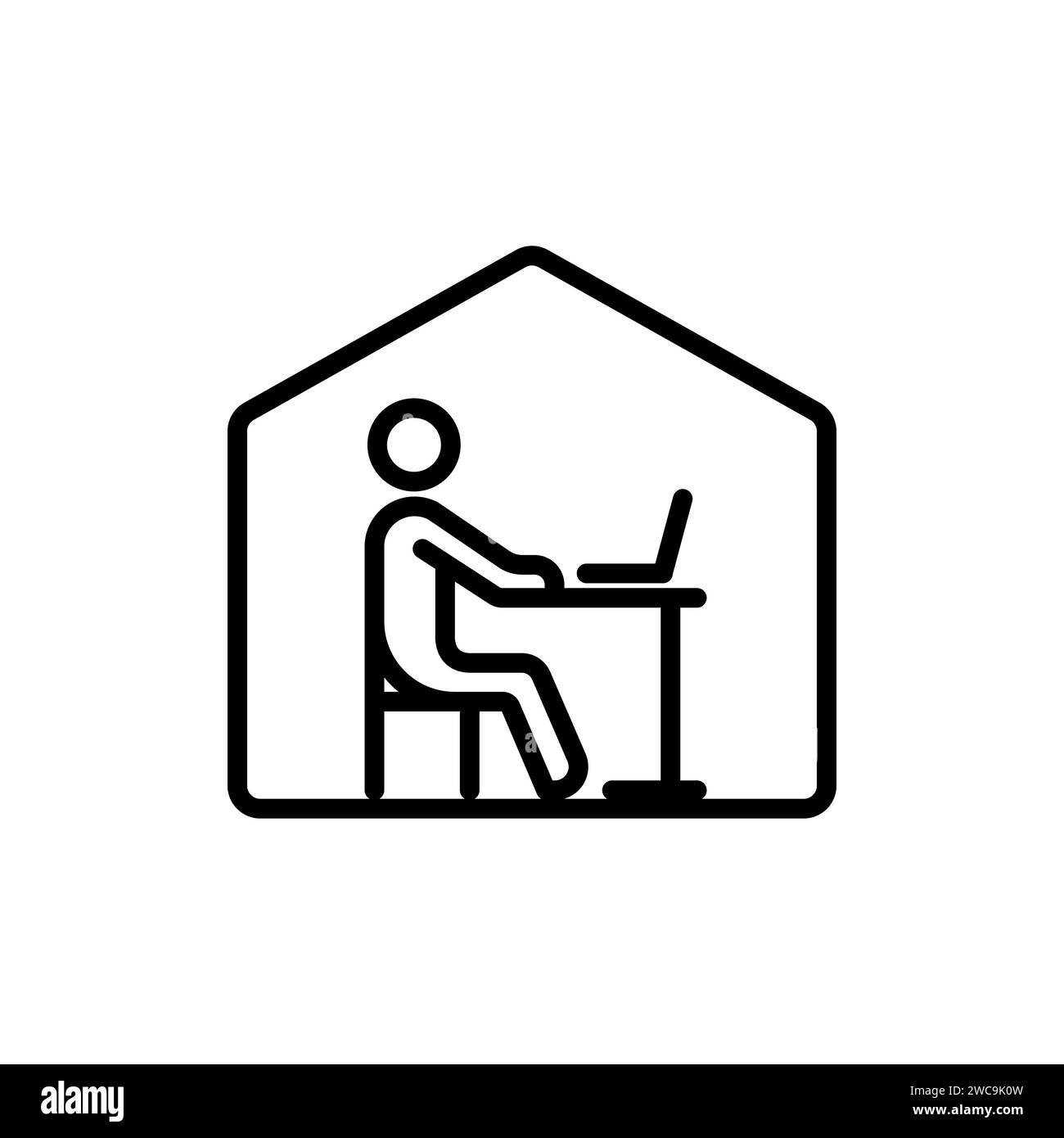 Freelance worker icon outline Cut Out Stock Images & Pictures - Alamy