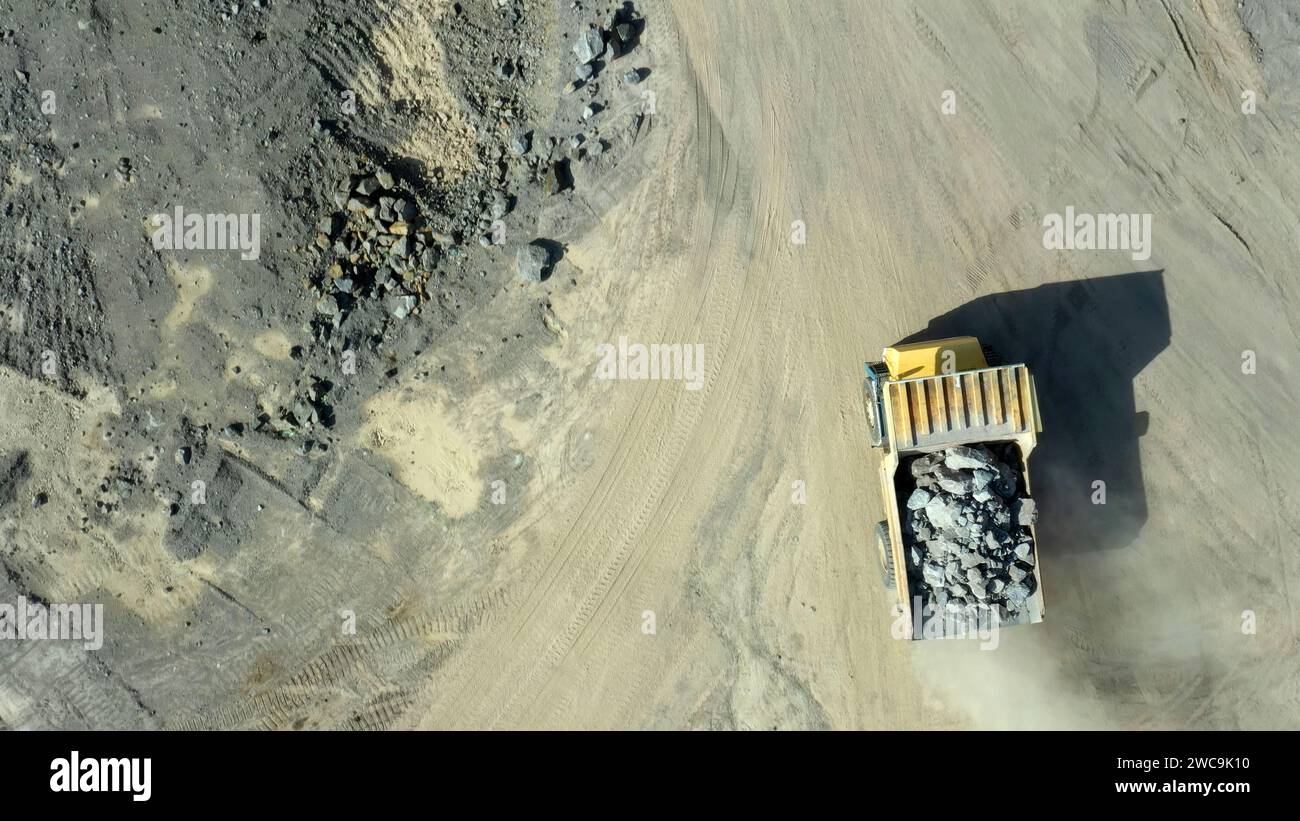 Extraction of granite. Open cast mine. Stone Quarrying. Granite quarry ...