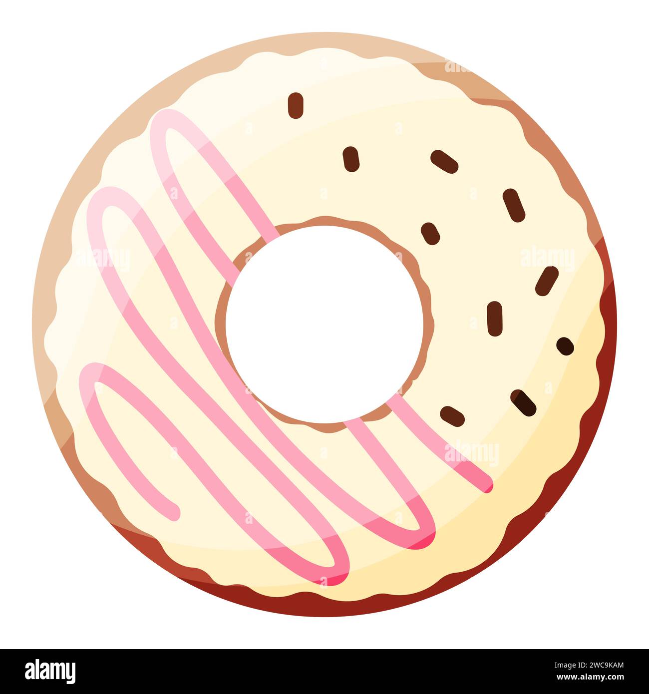 donut color day chocolate cream food icon element vector illustration ...