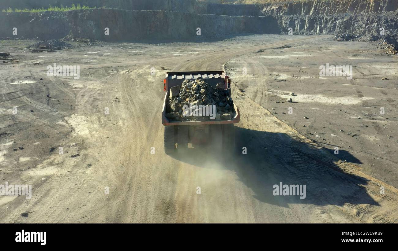 Extraction of granite. Open cast mine. Stone Quarrying. Granite quarry ...