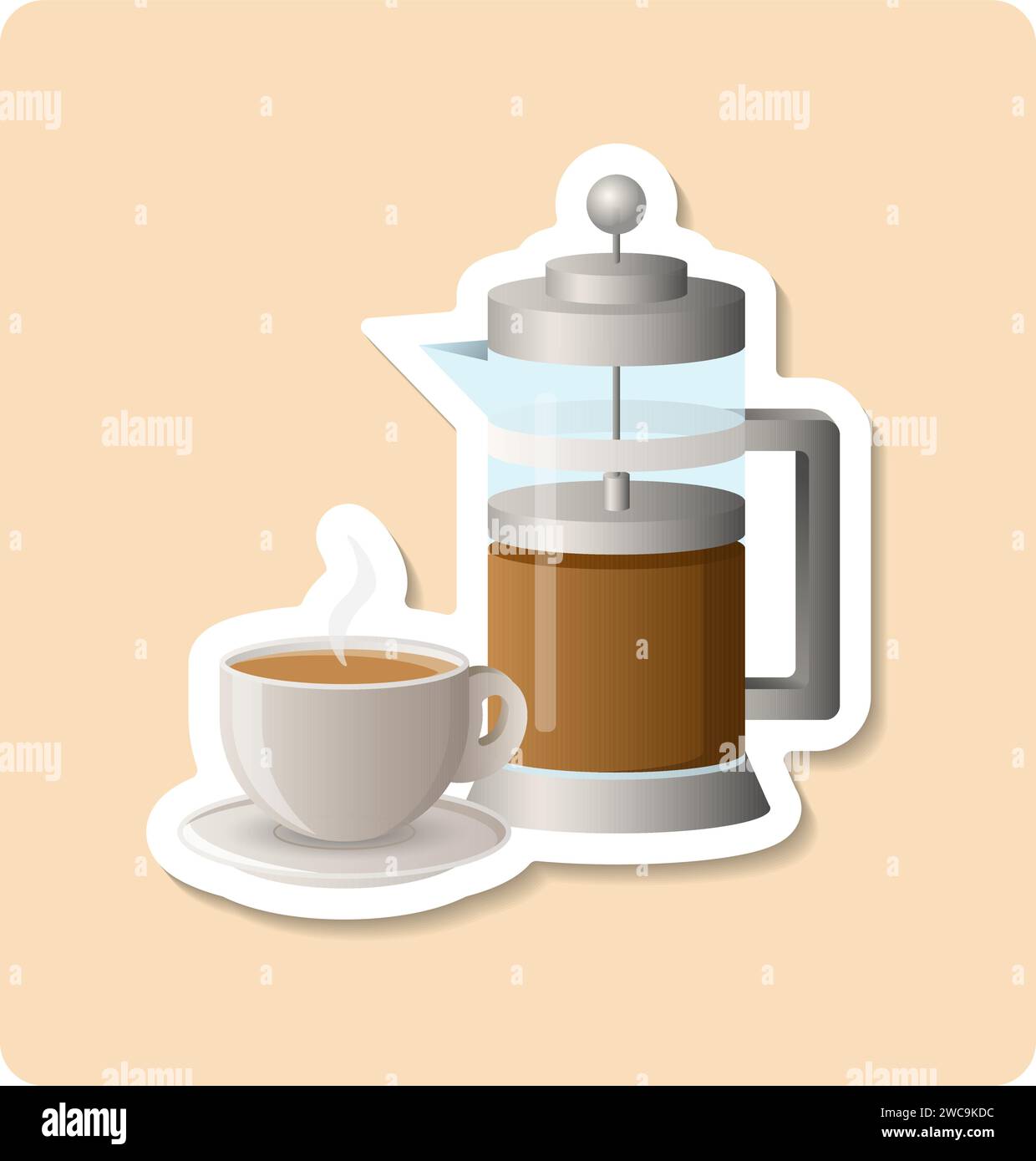 Coffee home cafetiere Stock Vector Images - Alamy