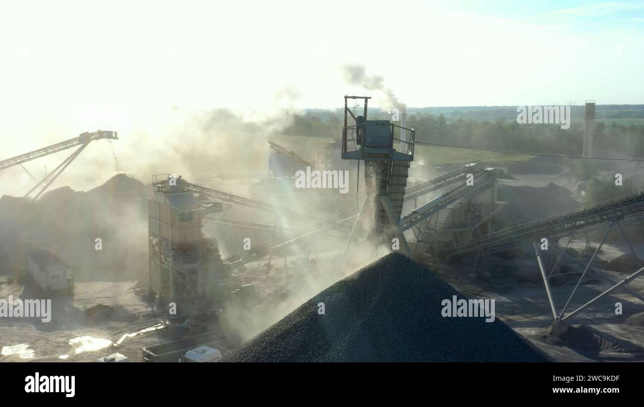 Extraction of granite. Open cast mine. Stone Quarrying. Granite quarry ...