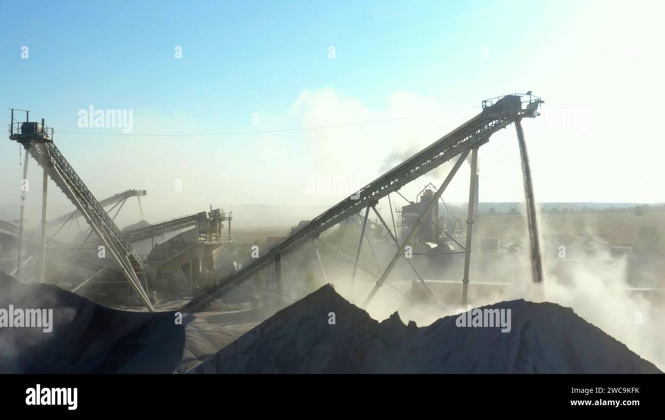 Extraction of granite. Open cast mine. Stone Quarrying. Granite quarry ...