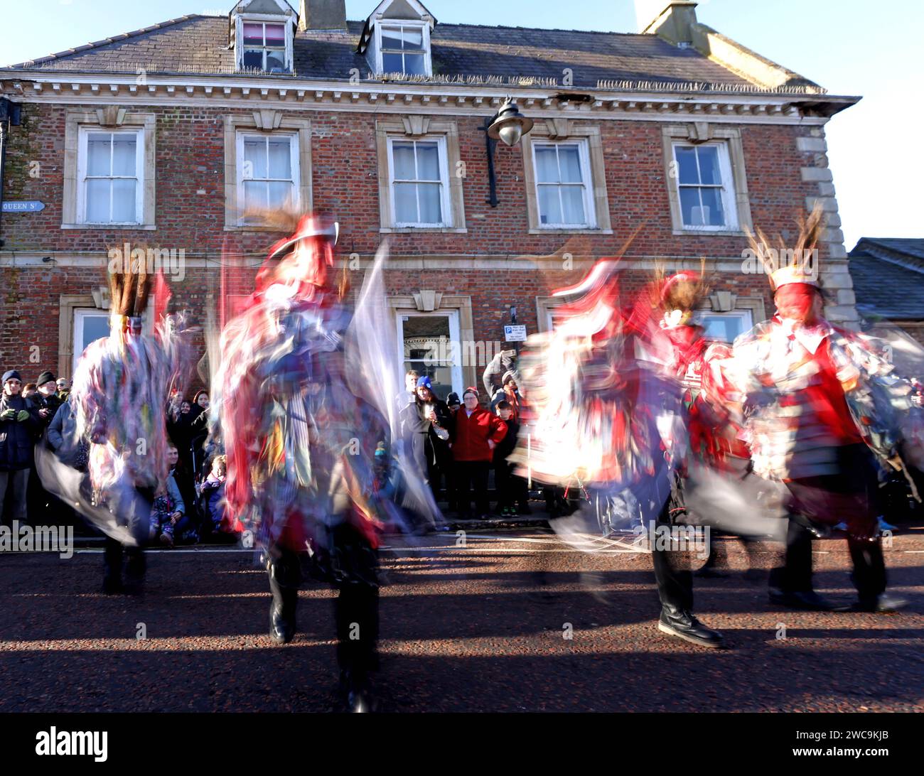 Whittlesey, UK. 13th Jan, 2024. An abstract view of Morris dancers as ...