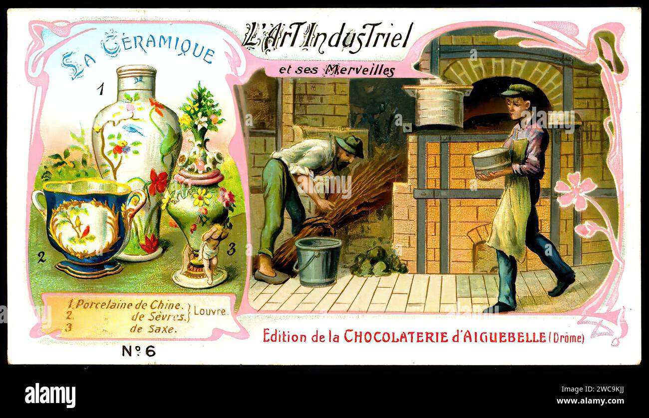 Ceramic Art 006 - Vintage French Tradecard, Belle Epoque Era Stock ...