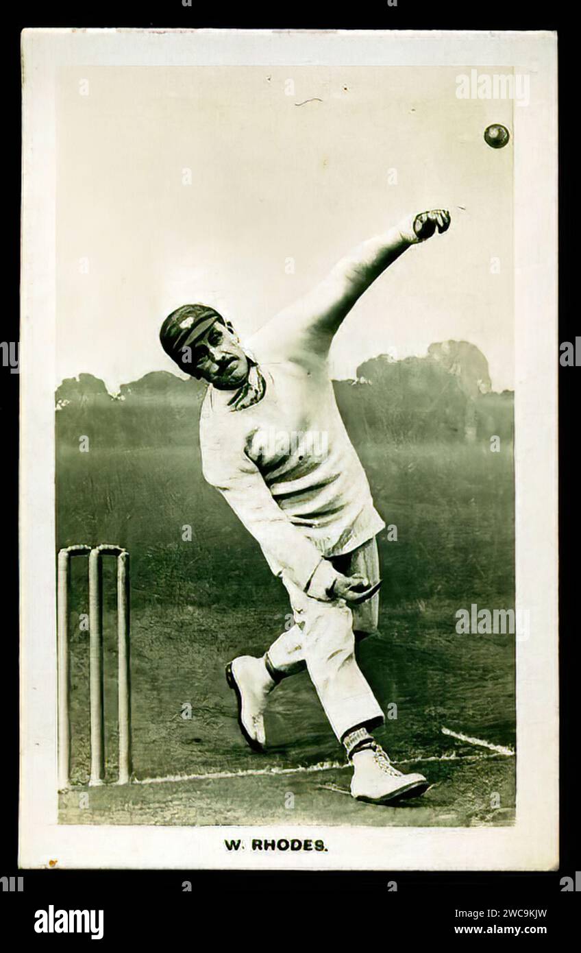 Cricketer, Wilfred Rhodes - Vintage Tradecard Stock Photo - Alamy