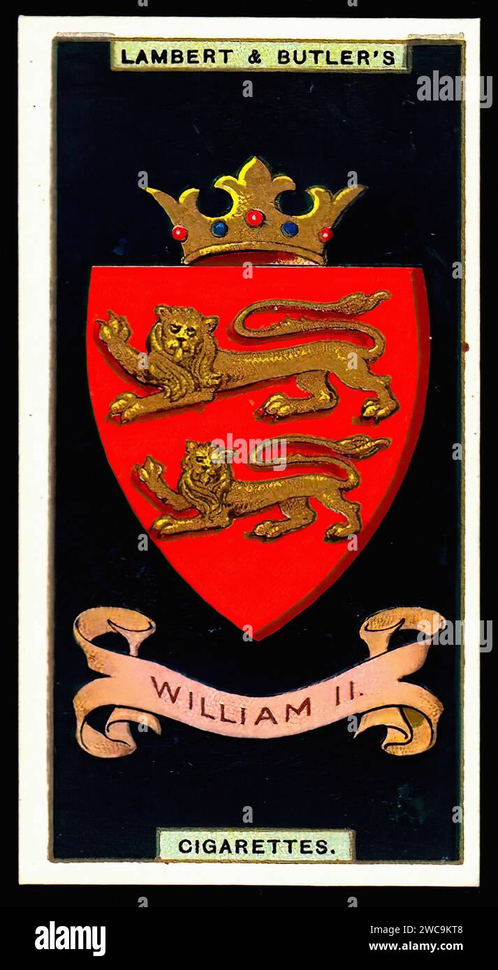 Arms of King William II - Vintage Cigarette Card Stock Photo - Alamy