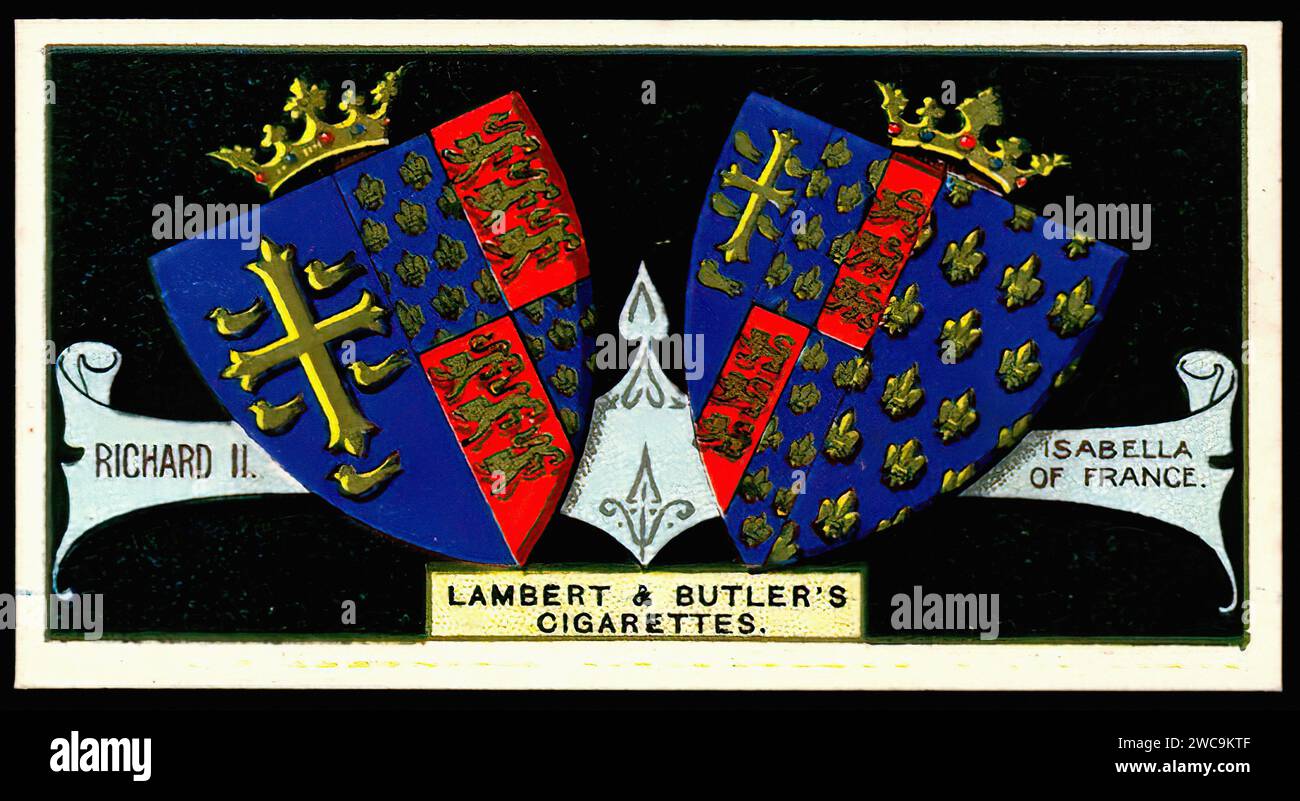 Arms of King Richard II (2) - Vintage Cigarette Card Stock Photo - Alamy