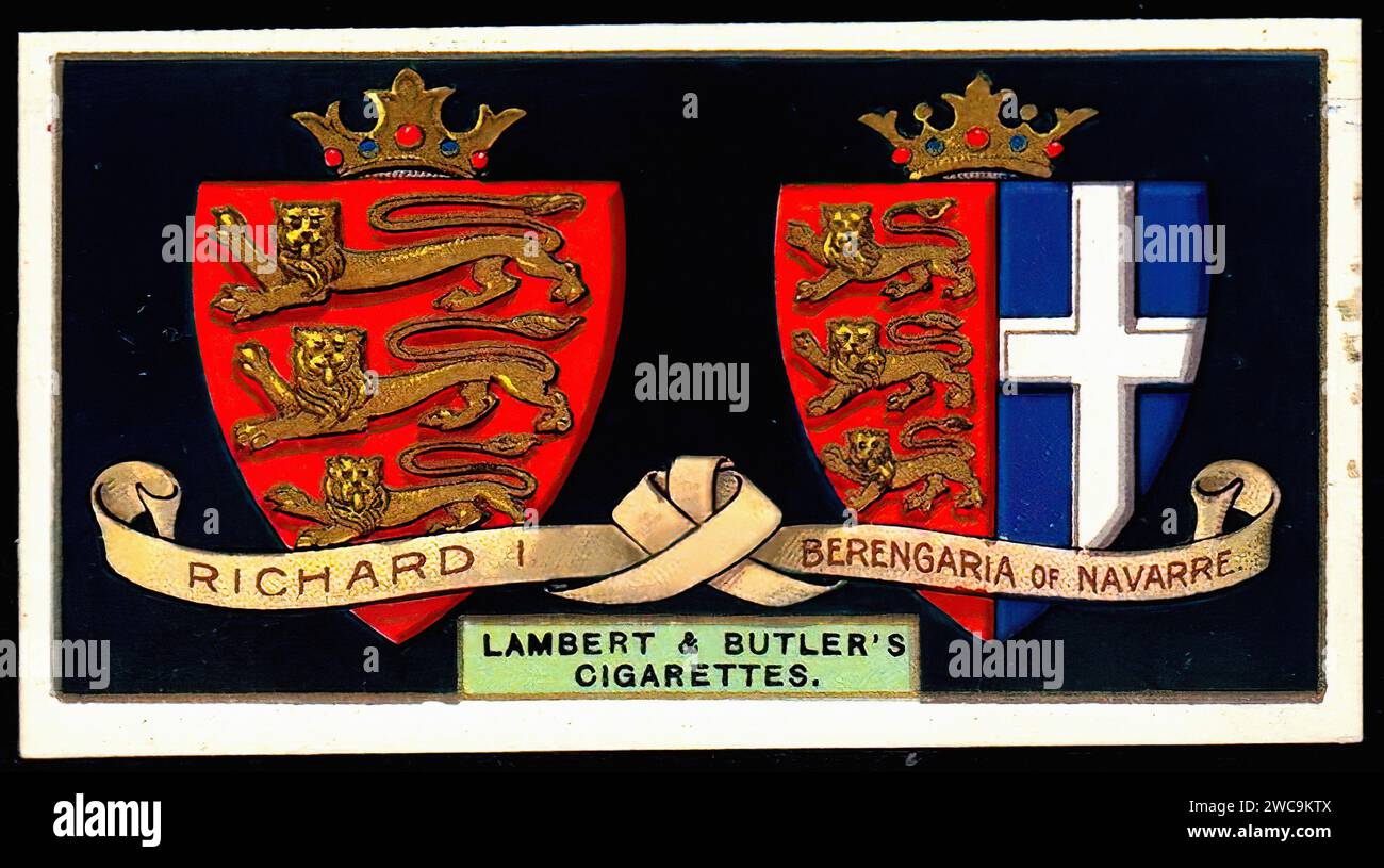 Arms of King Richard I - Vintage Cigarette Card Stock Photo - Alamy