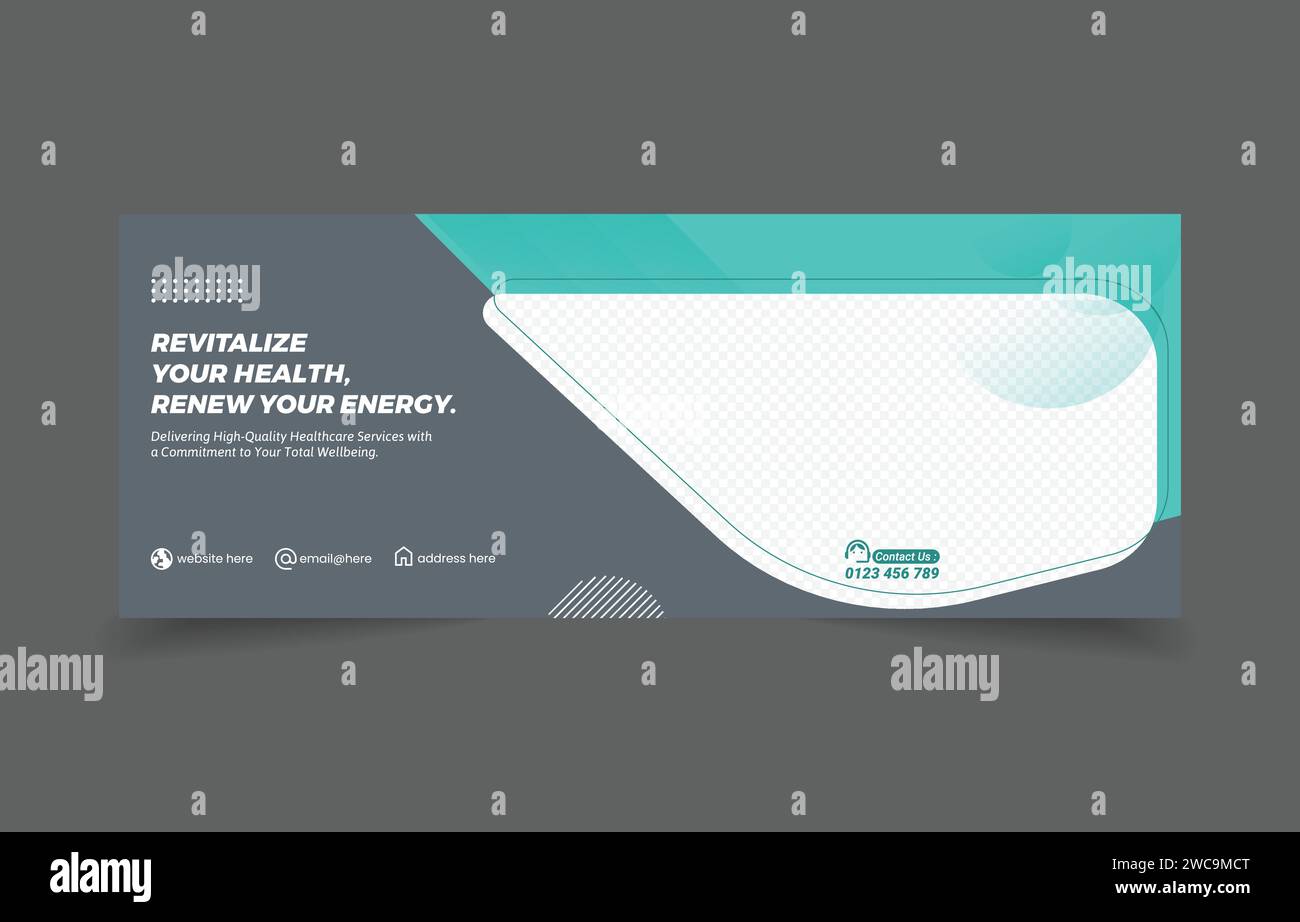 Medical health care banner cover social media design with abstract ...