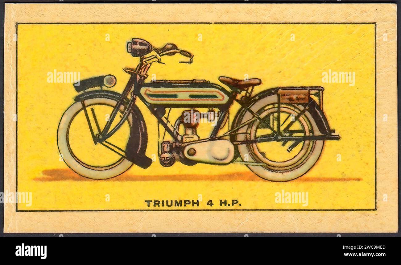 Triumph 4hp - Vintage British Tradecard Stock Photo - Alamy