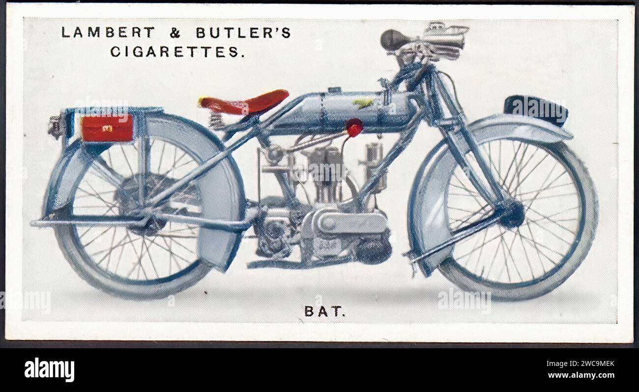 Bat Motorcycle 1923 - Vintage Cigarette Card Stock Photo - Alamy