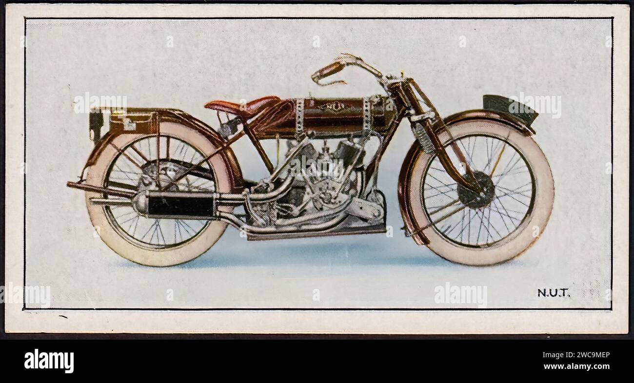 N.U.T. Motorcycle 1926 - Vintage Cigarette Card Stock Photo - Alamy
