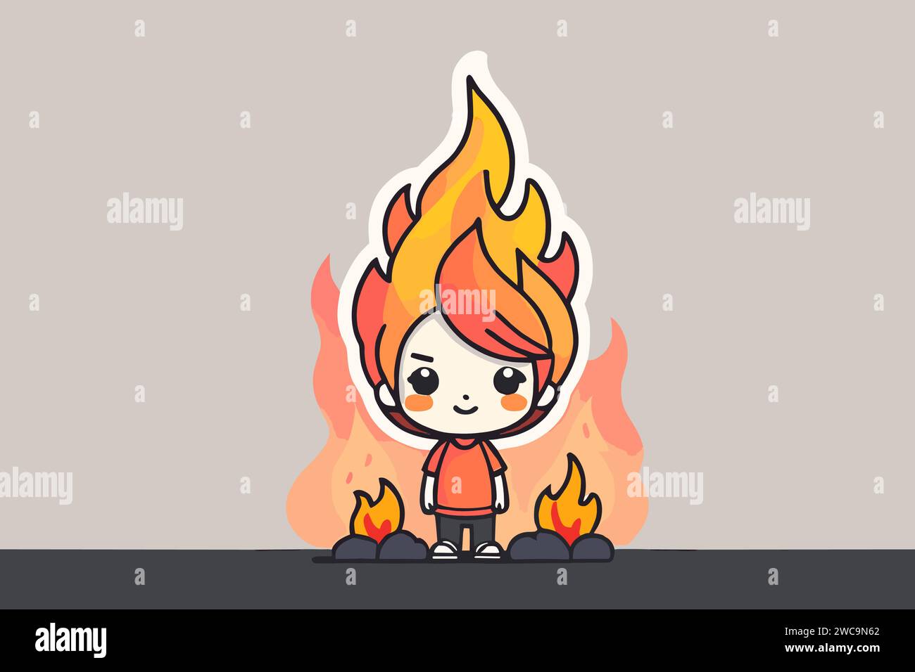 Fireball character Stock Vector Images - Alamy