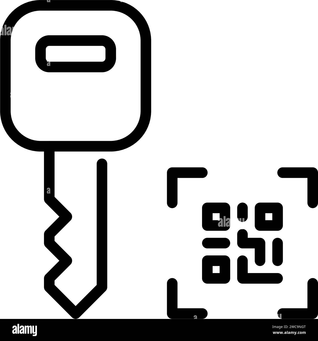 Using qr code as key to apartment or car. Pixel perfect icon Stock ...