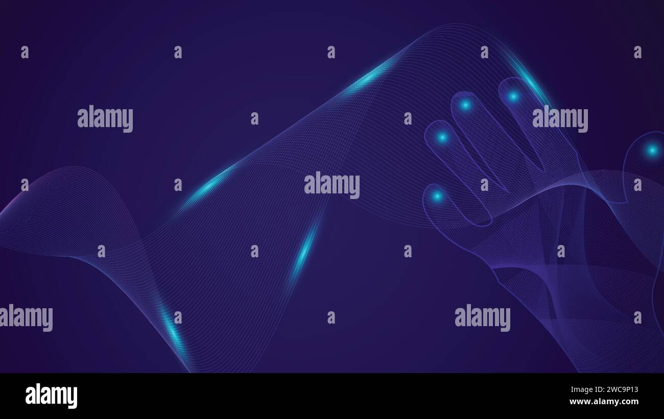 Abstract Futuristic On A Dark Blue Background For Network Connection Computer And