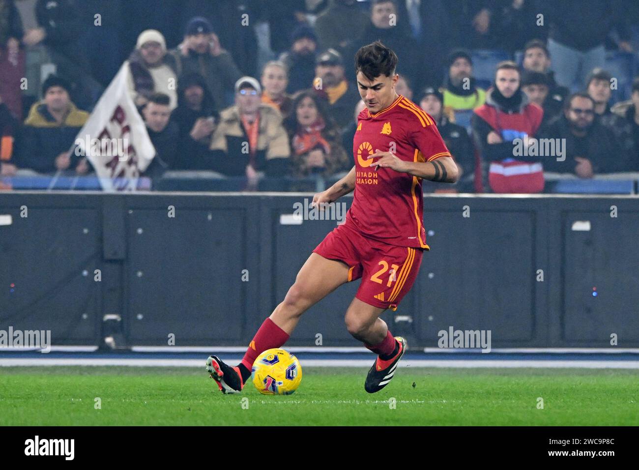 Paulo Dybala of AS Roma in action during the Coppa Italia Frecciarossa ...