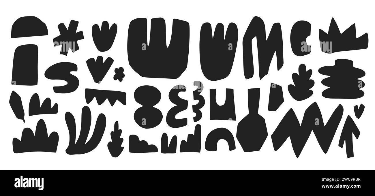 Cut out abstract organic shapes. Collage forms set Stock Vector Image ...