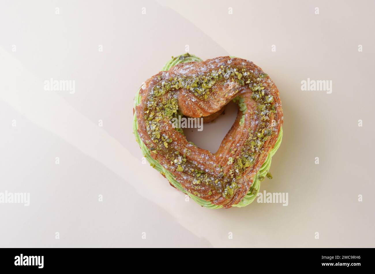 Pistachio Eclair, Heart Shaped Romantic Dessert, Valentine's Day Sweet ...