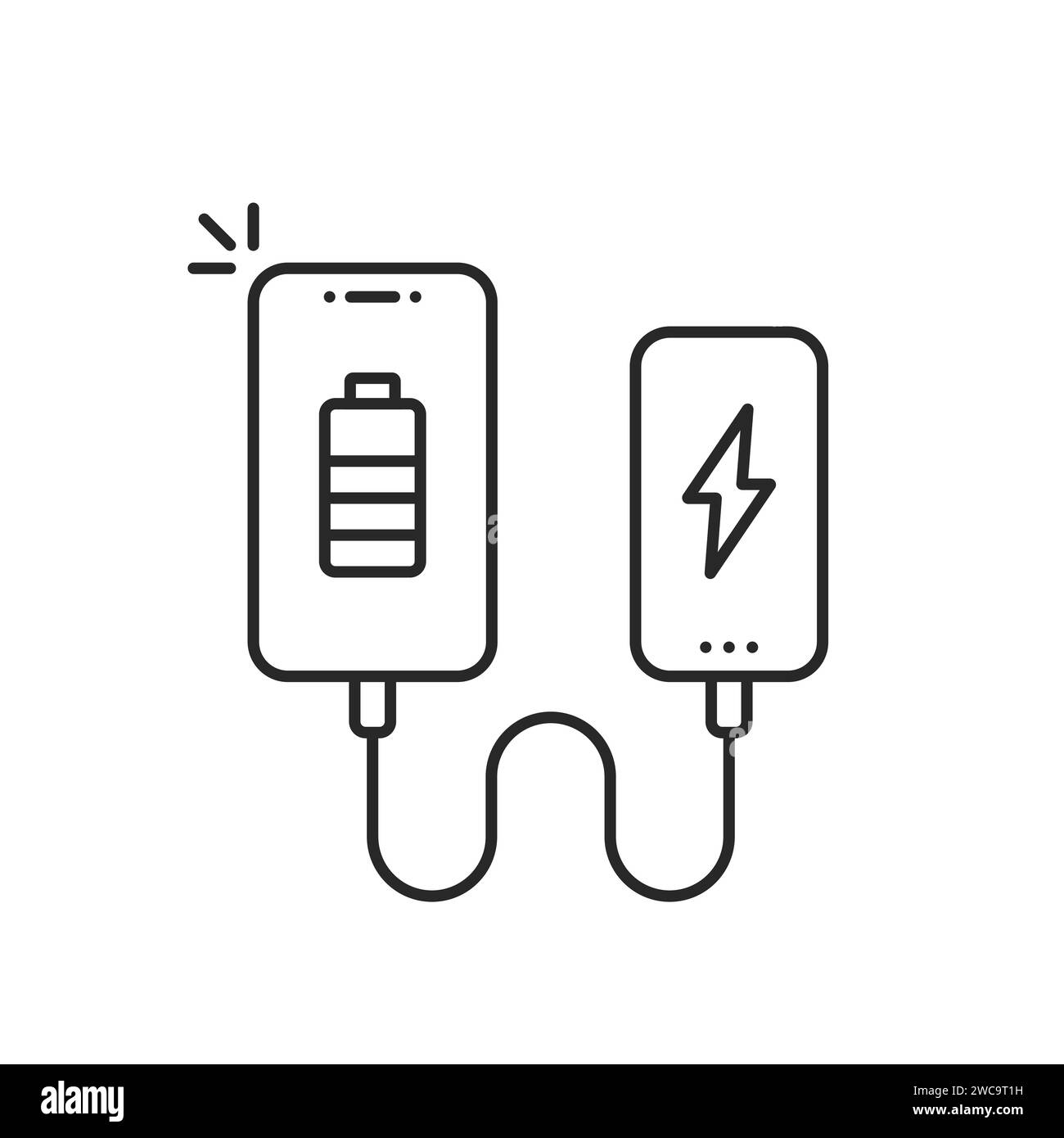 linear phone with portable charging Stock Vector Image & Art - Alamy