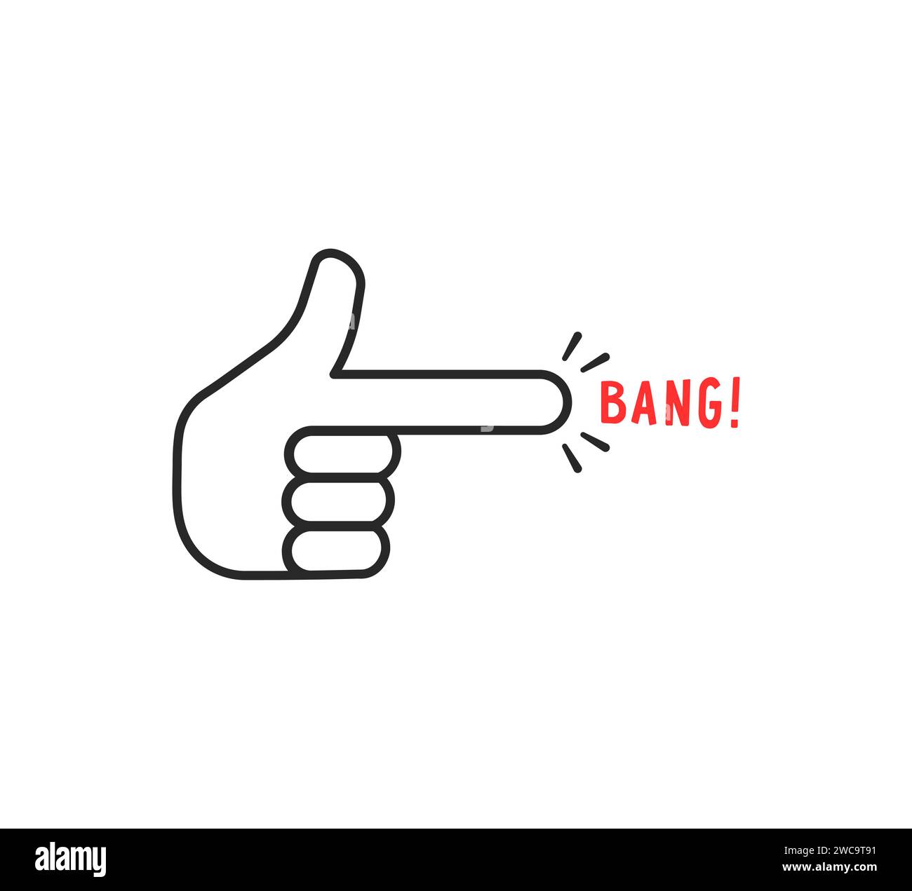 Game gun pistol line Stock Vector Images - Alamy