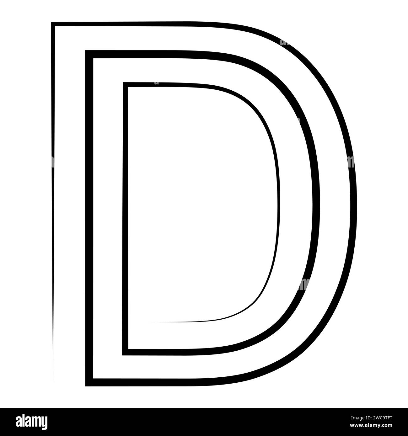 D logo studio letter d one line icon logotype font Stock Vector Image ...