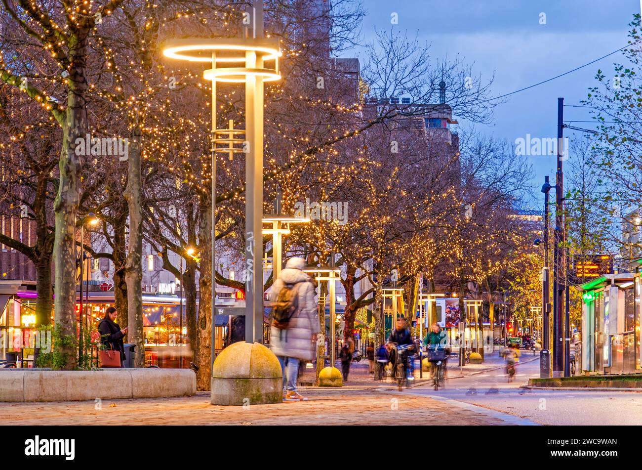 Rotterdam, The Netherlands, November 29, 2023: view along the ...