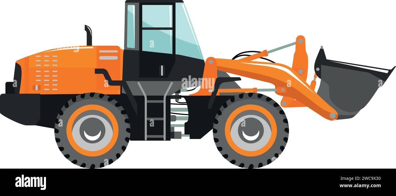 Wheel Loader Icon in Flat Style Stock Vector Image & Art - Alamy