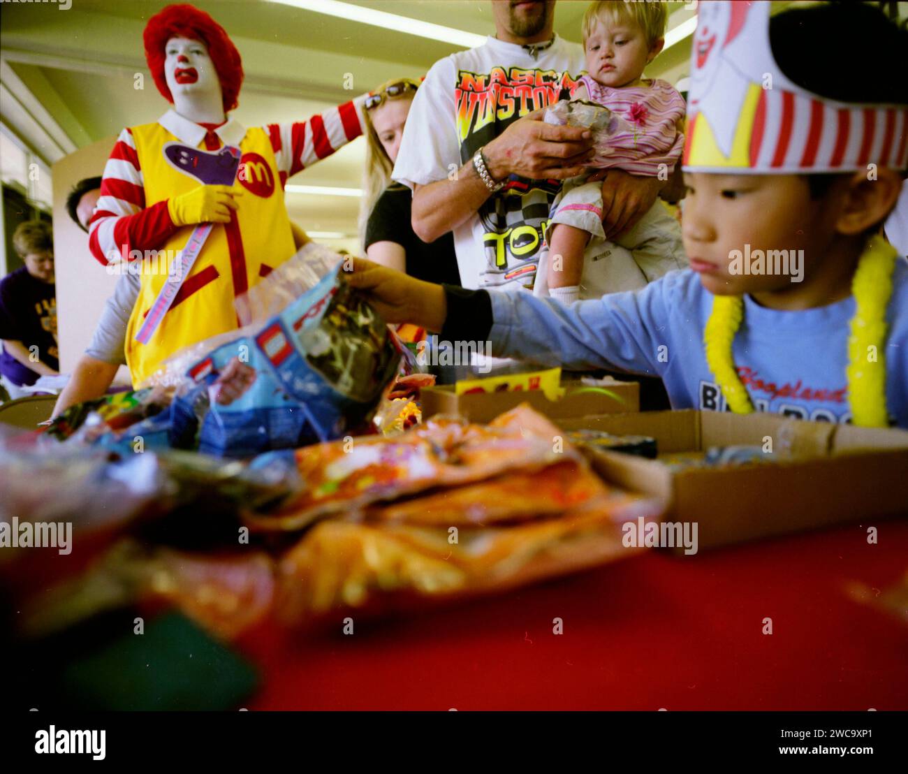 Ronald McDonald with children promoting McDonalds Stock Photo - Alamy