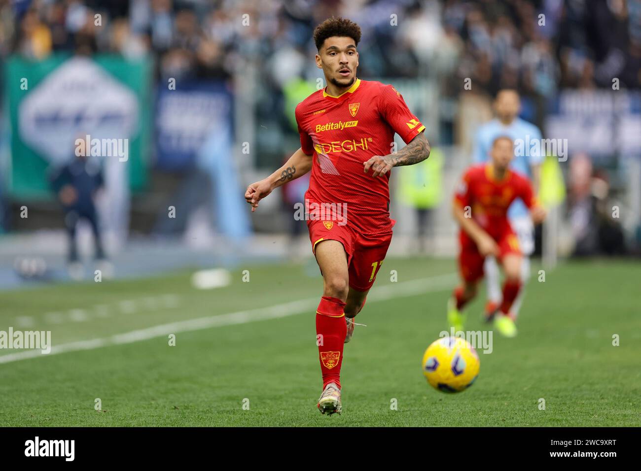Lecce’s French defender Valentin Gendrey controls the ball during the ...