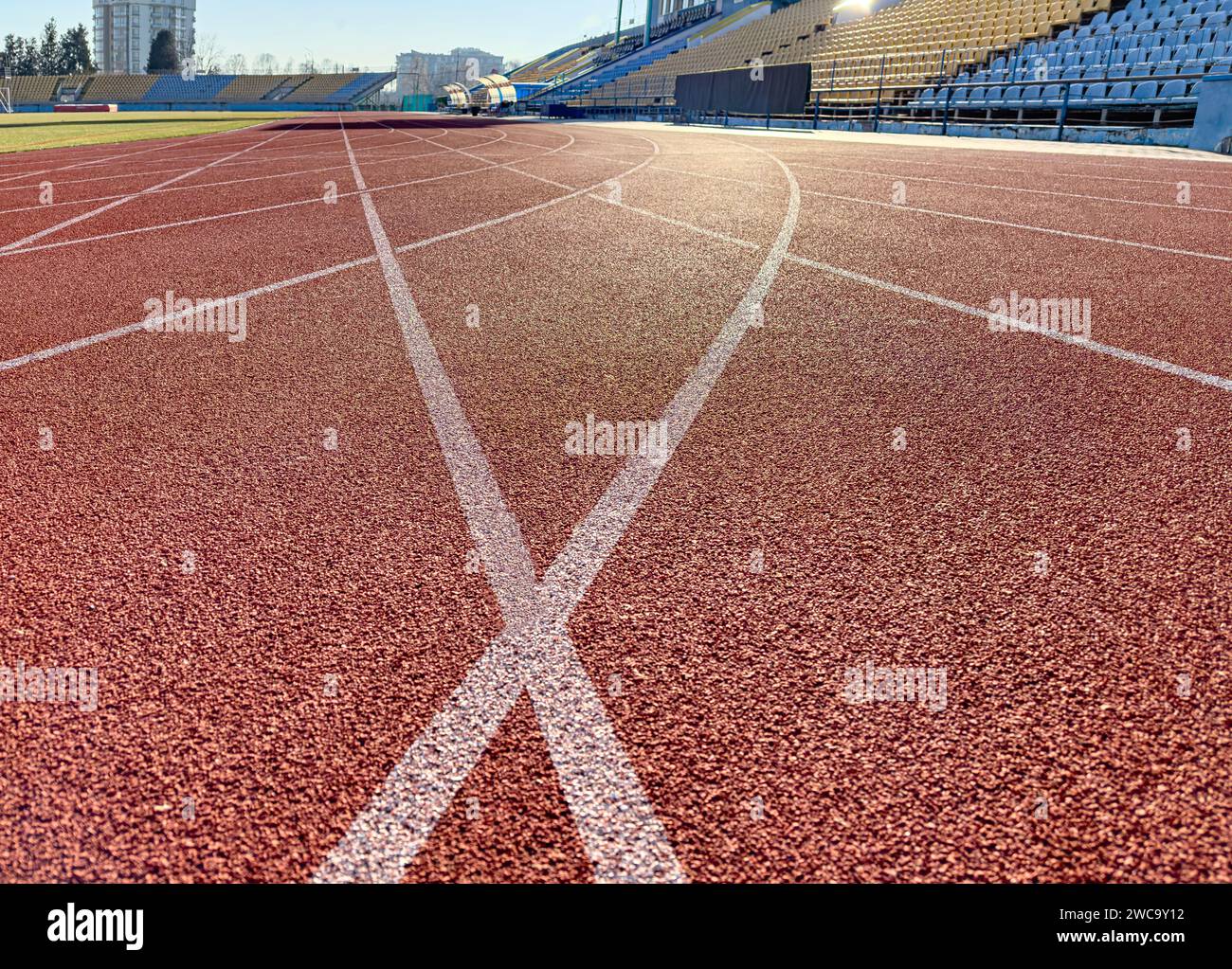 Stadium with open-air running tracks Stock Photo - Alamy