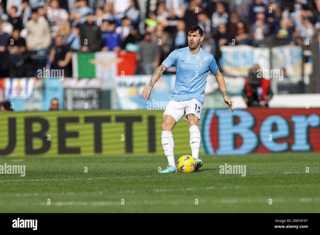Lazio’s Italian defender Alessio Romagnoli controls the ball during the ...