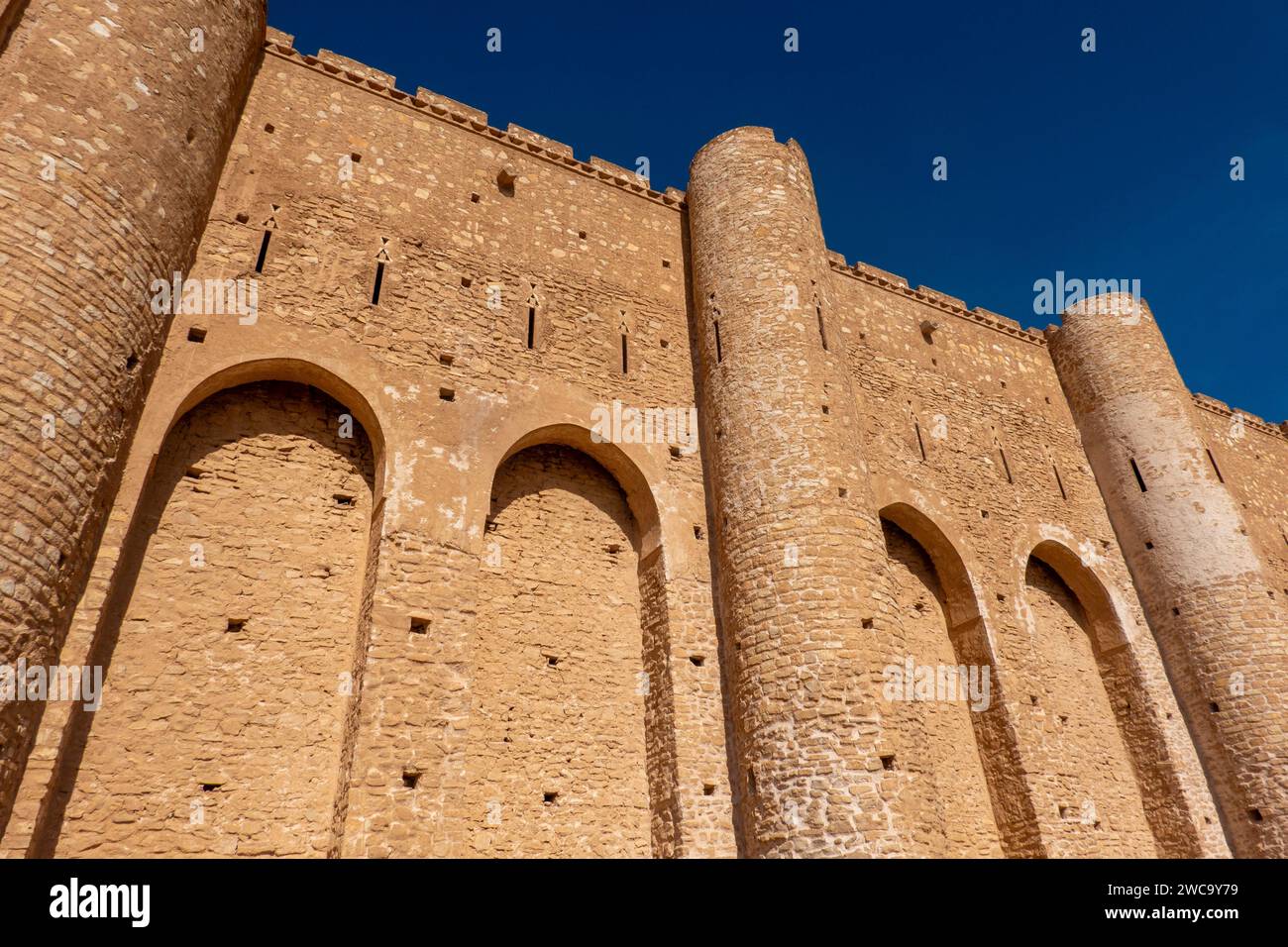 detail of exterior defensive wall, the Fortress of al-Ukhaidir or ...