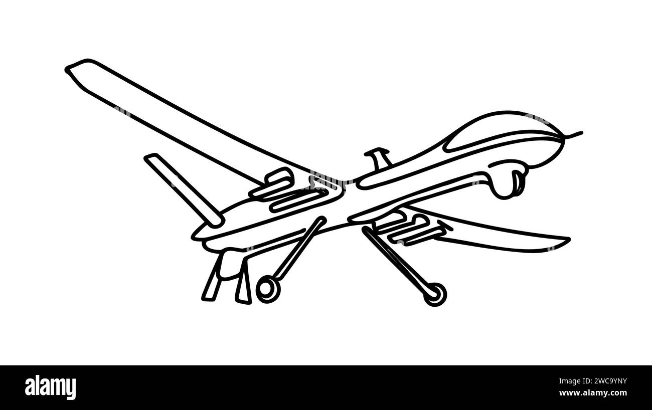 One line drawing operational tactical medium-altitude unmanned aerial ...