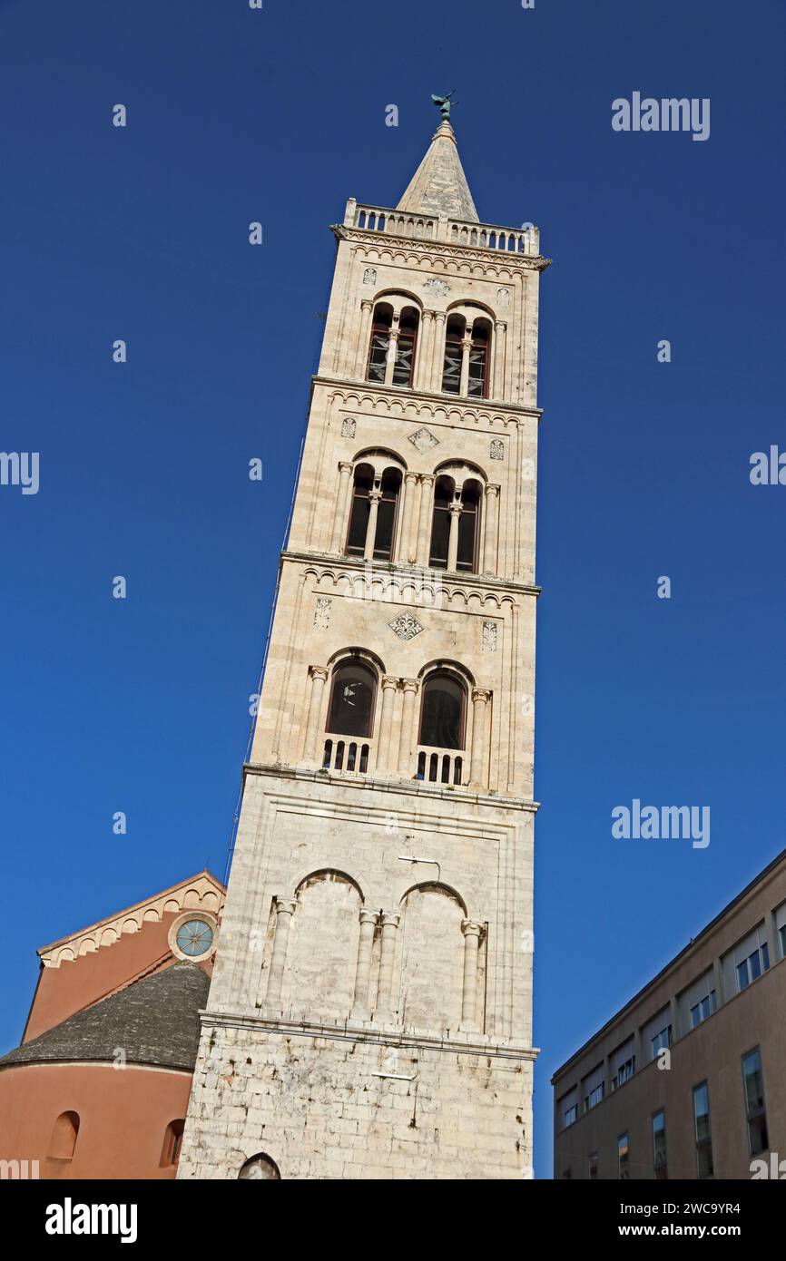 Bell tower of Cathedral of St Anastasia, Zadar, Croatia Stock Photo - Alamy