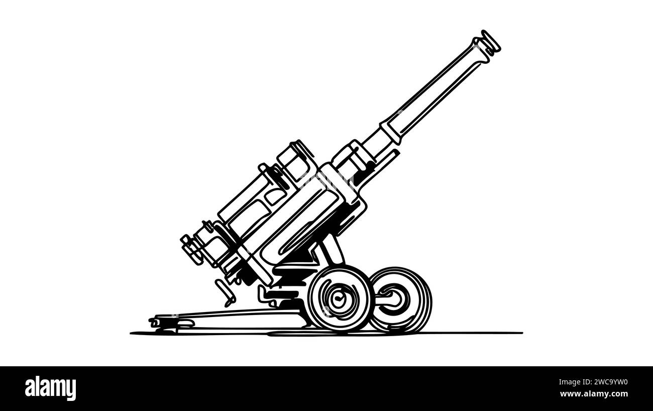 Artillery gun for mounted shooting at covered targets and defensive ...