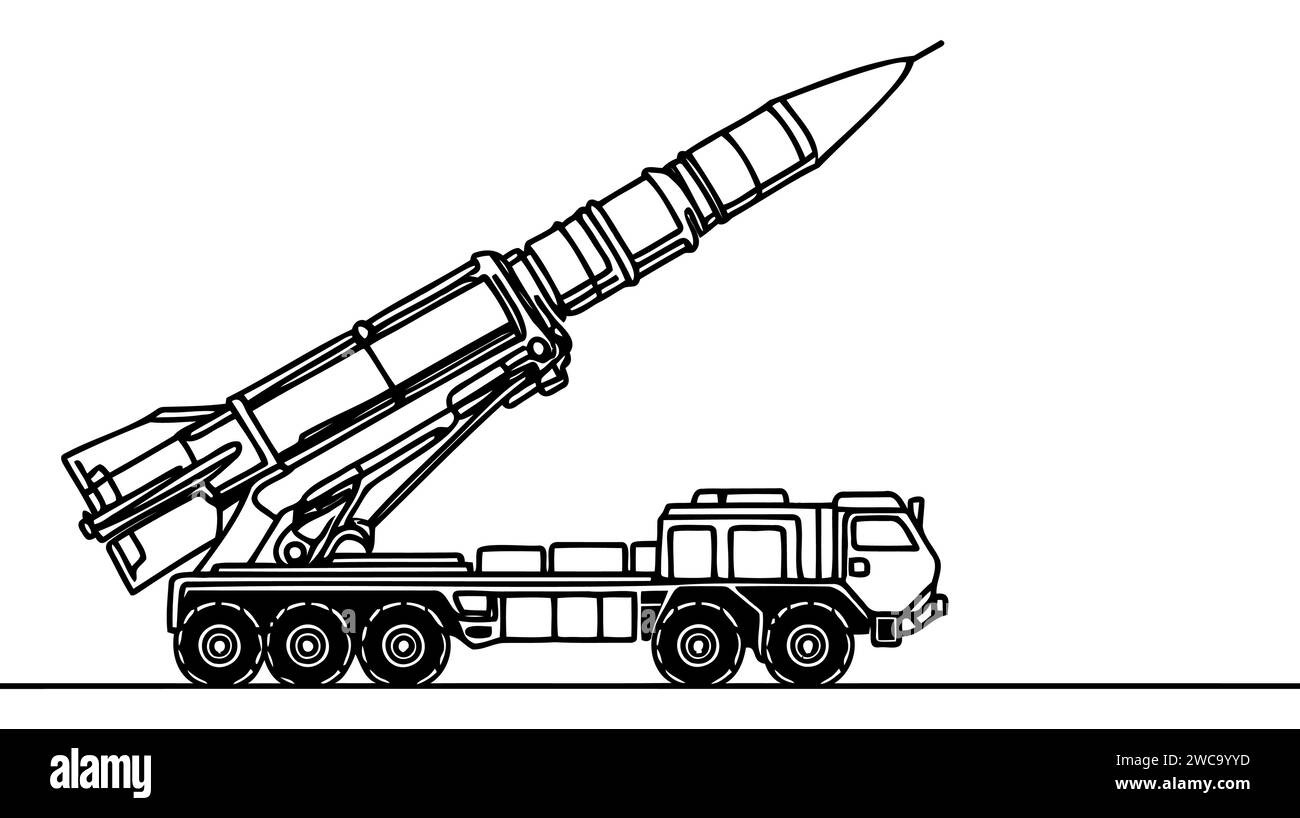 Mobile launch rocket system, Missile vehicle. ballistic missile ...