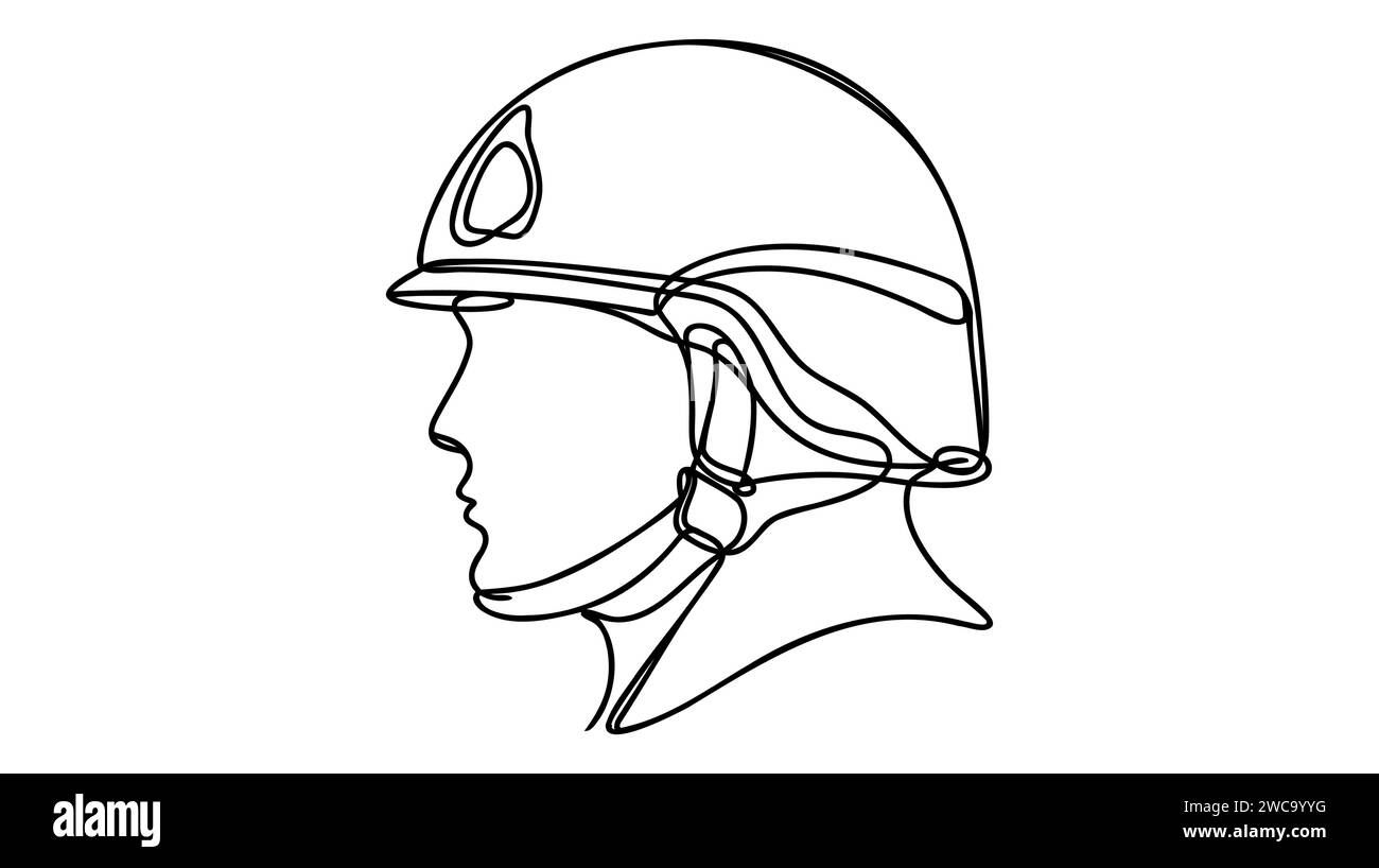 One continuous line. Male character professional military officer ... One continuous line. Male character professional military officer ...