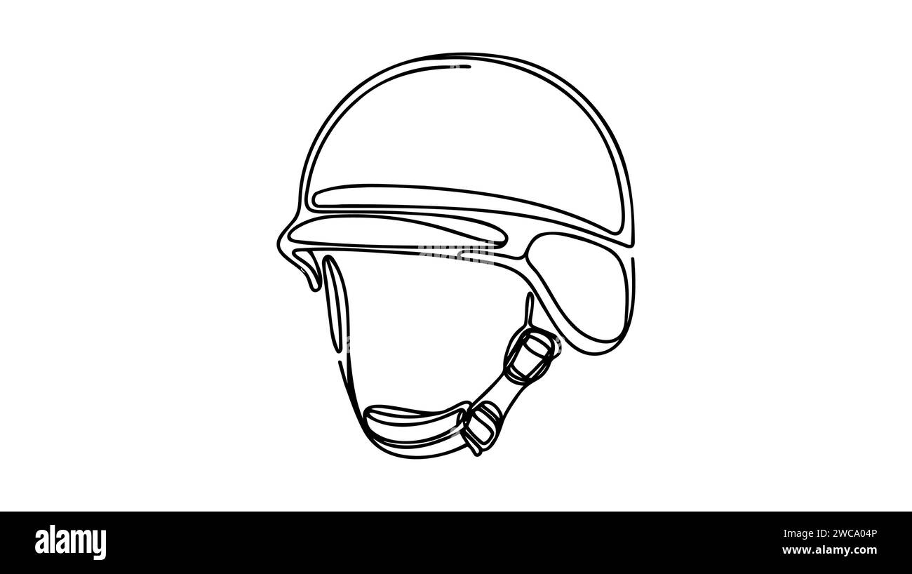 One continuous line. Male character professional military officer ...