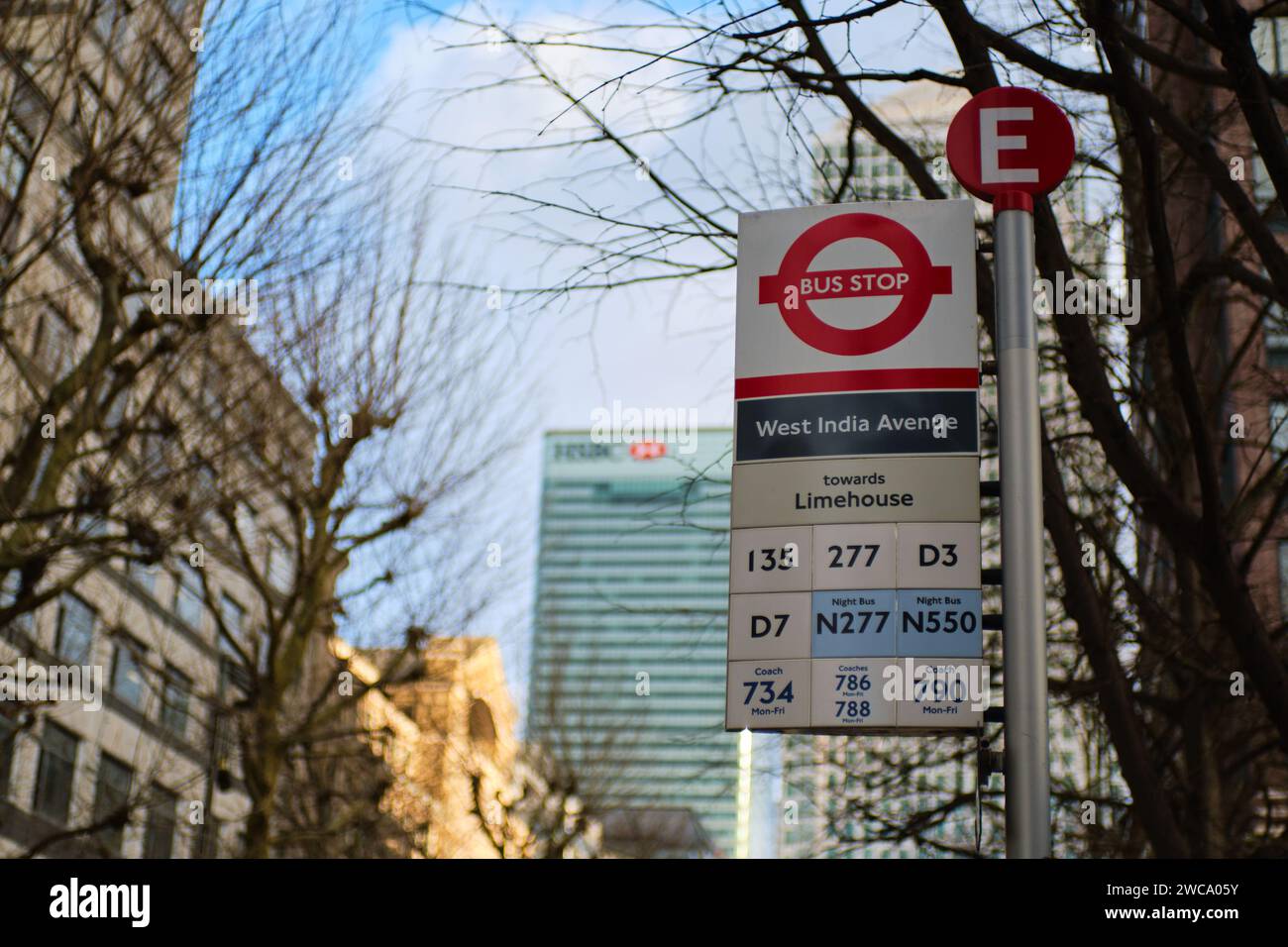 West Indian Avenue bus stop, with a red London double deck bus, 1 ...
