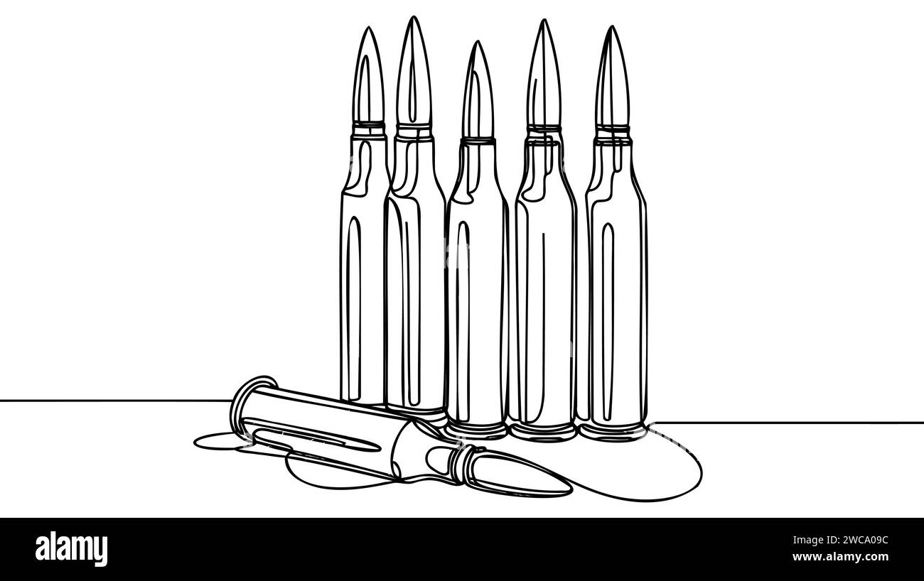 bullet outline icon. Weapon ammo sign. simple bullet outline design ...