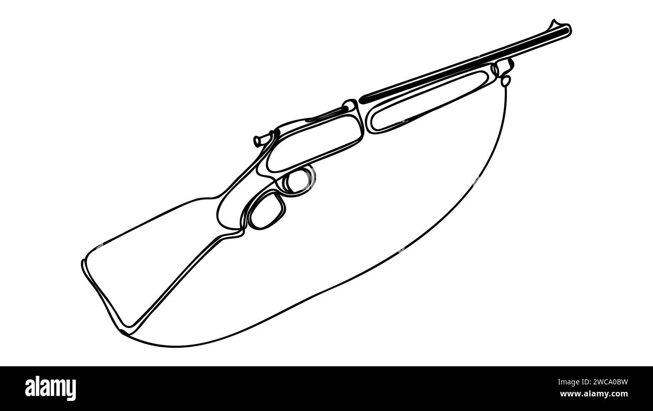 Contour sniper sniper rifle illustration Black and White Stock Photos ...