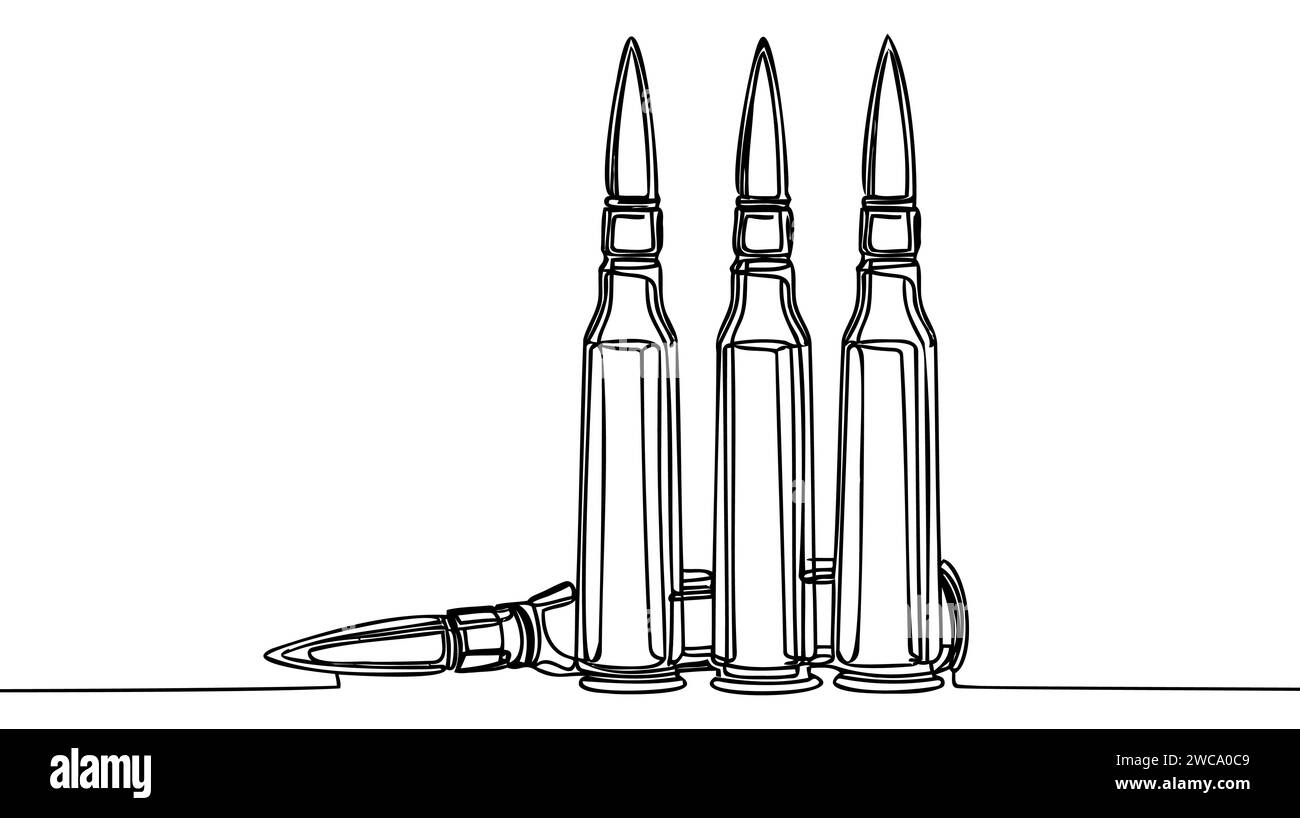 bullet outline icon. Weapon ammo sign. simple bullet outline design ...