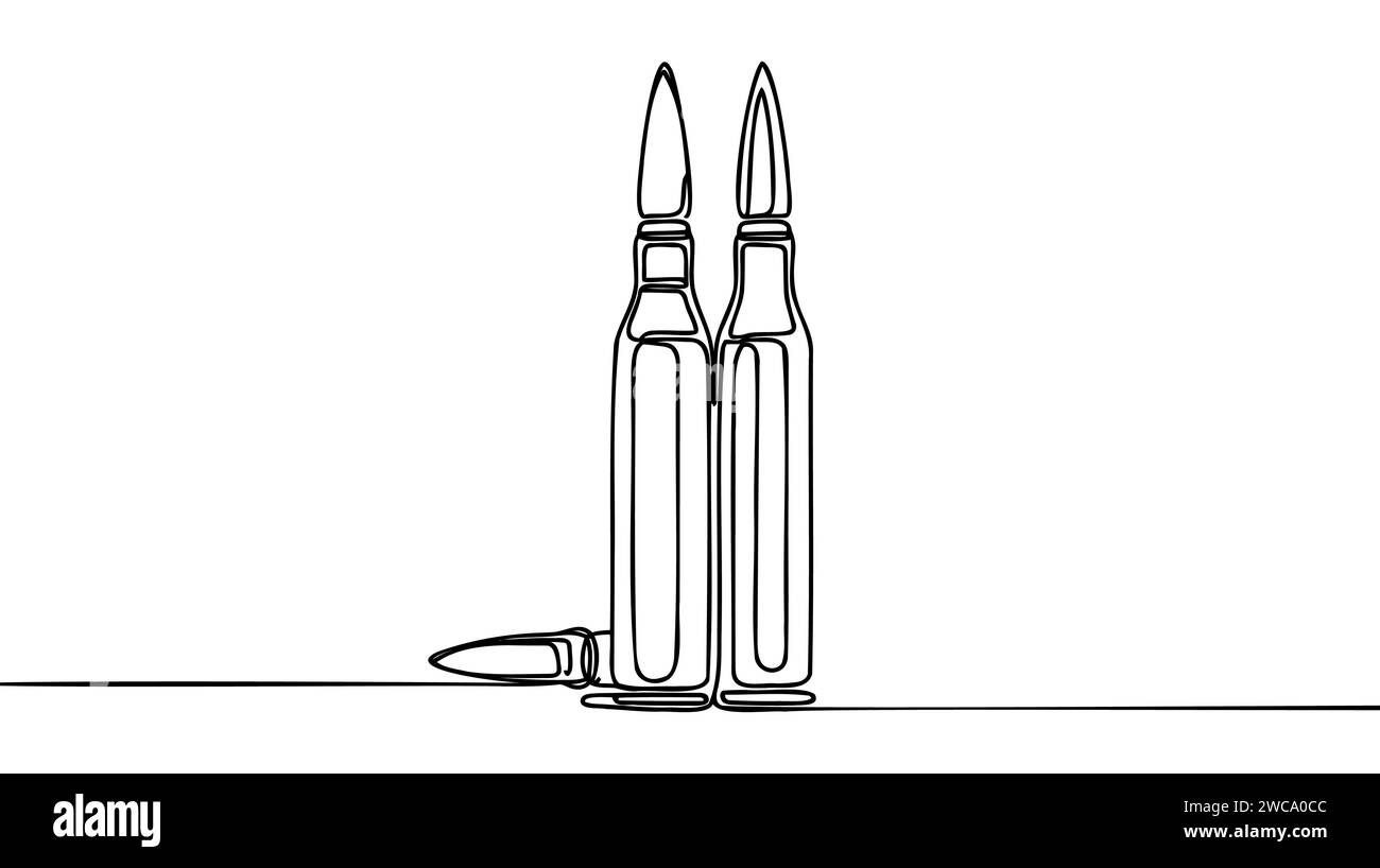 bullet outline icon. Weapon ammo sign. simple bullet outline design ...