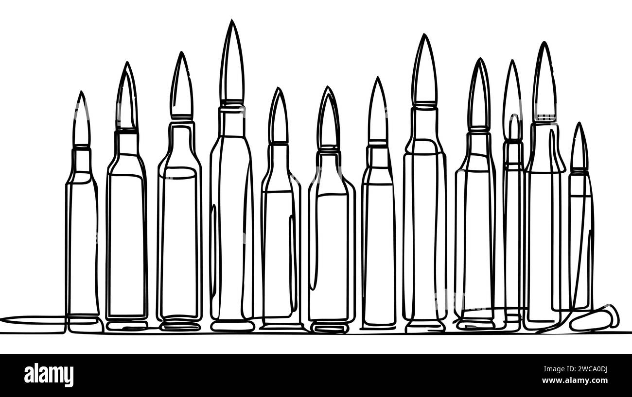 bullet outline icon. Weapon ammo sign. simple bullet outline design ...