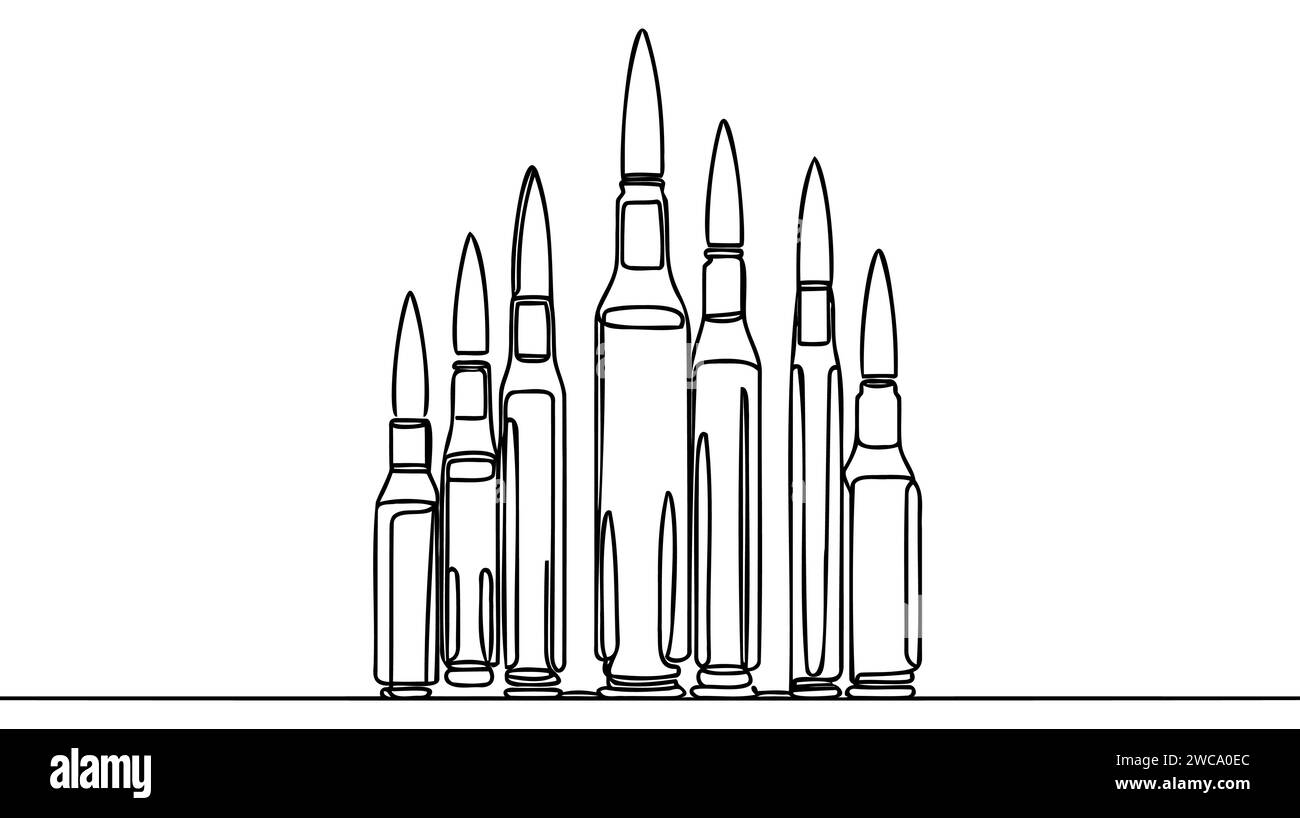 bullet outline icon. Weapon ammo sign. simple bullet outline design ...