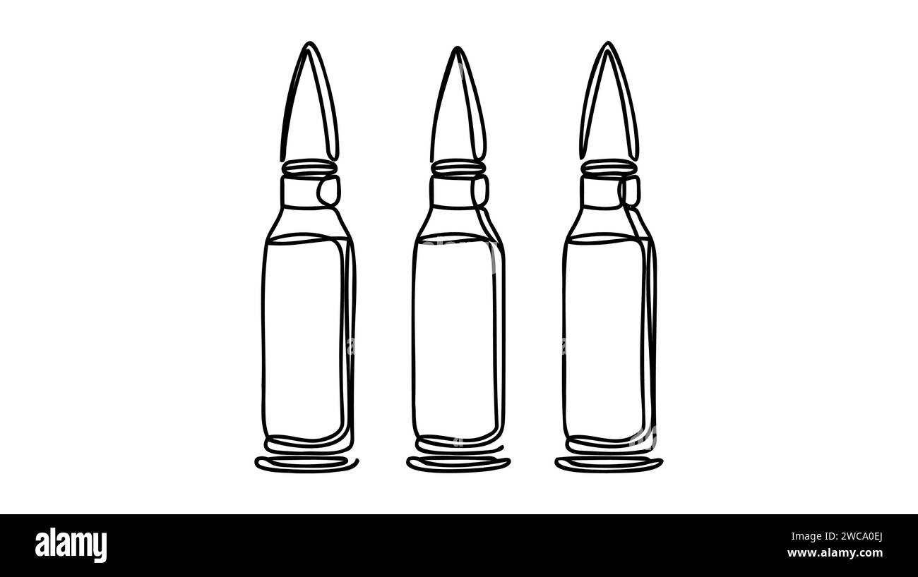 bullet outline icon. Weapon ammo sign. simple bullet outline design ...